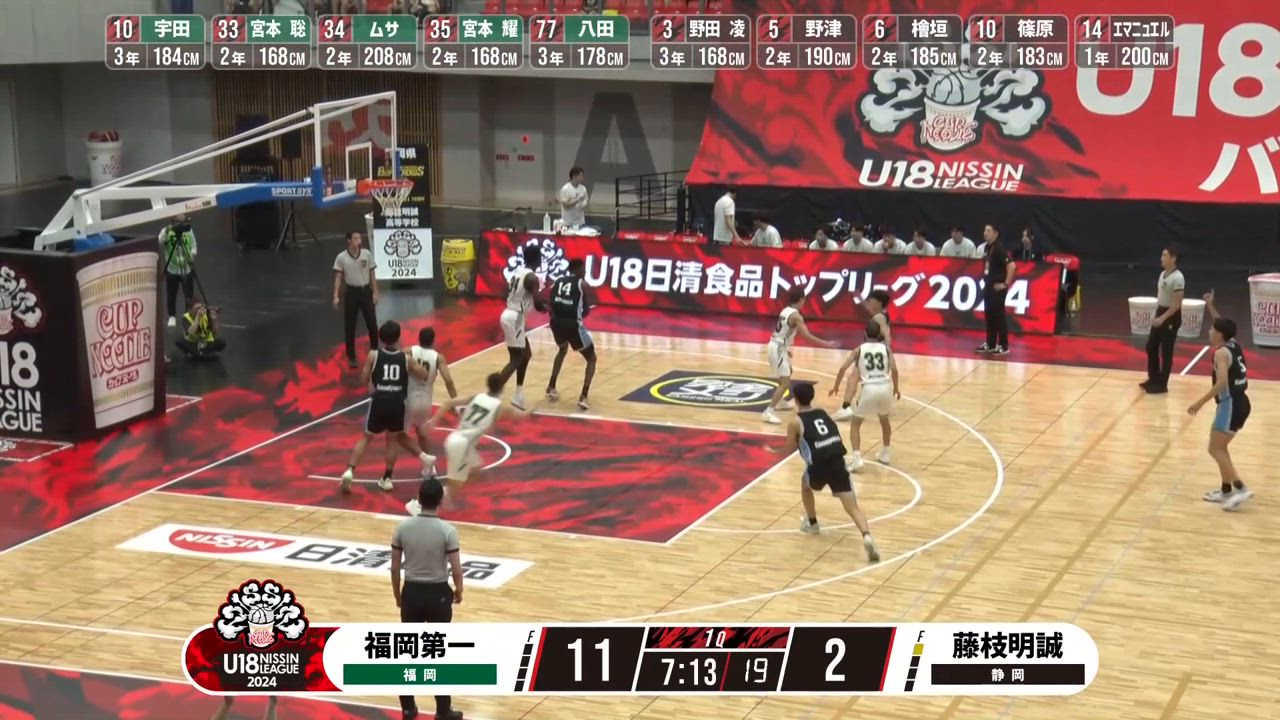 【動画】福岡第一vs藤枝明誠｜2024.10.5｜Highlight | U18日清食品トップリーグ2024(男子)｜飯塚市総合体育館 - スポーツナビ「U18日清食品リーグ」