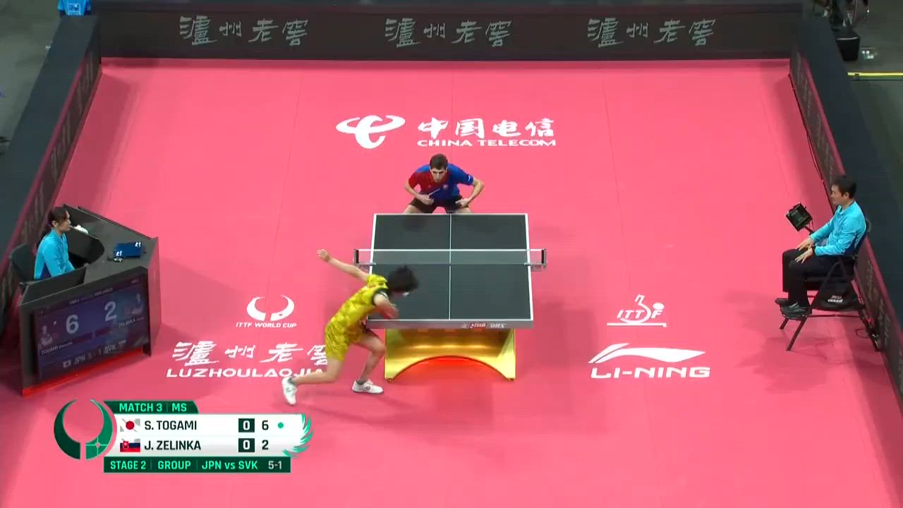 【動画】【最後はスーパーラリー】燃える闘魂・戸上隼輔の豪快プレー！日本ベンチも笑顔｜日本 対 スロバキア｜ITTF混合団体ワールドカップ2023 - スポーツナビ「テレ東卓球チャンネル」