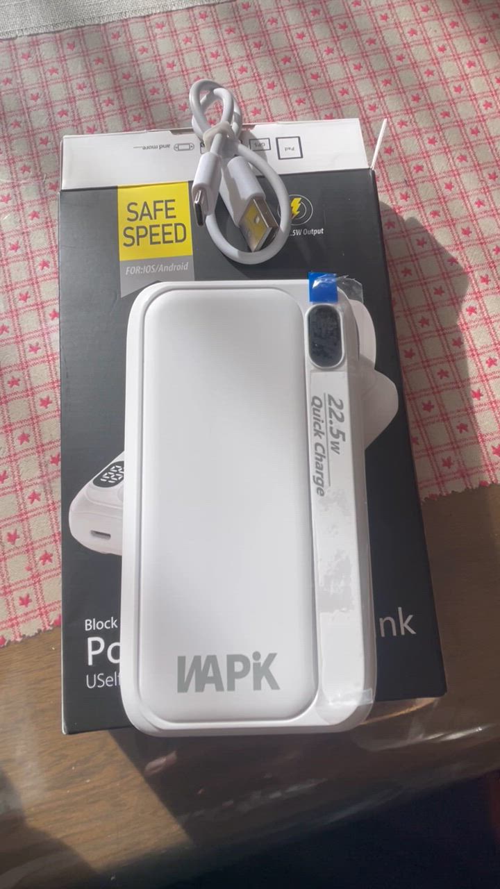 WAPIK モバイルバッテリー スマホ充電器 大容量 防災電源 20000mAh 小型 急速充電器 PSE認証済 残量表示 3台同時充電 携帯充電器 iPhone/iPad/Android対応 ...