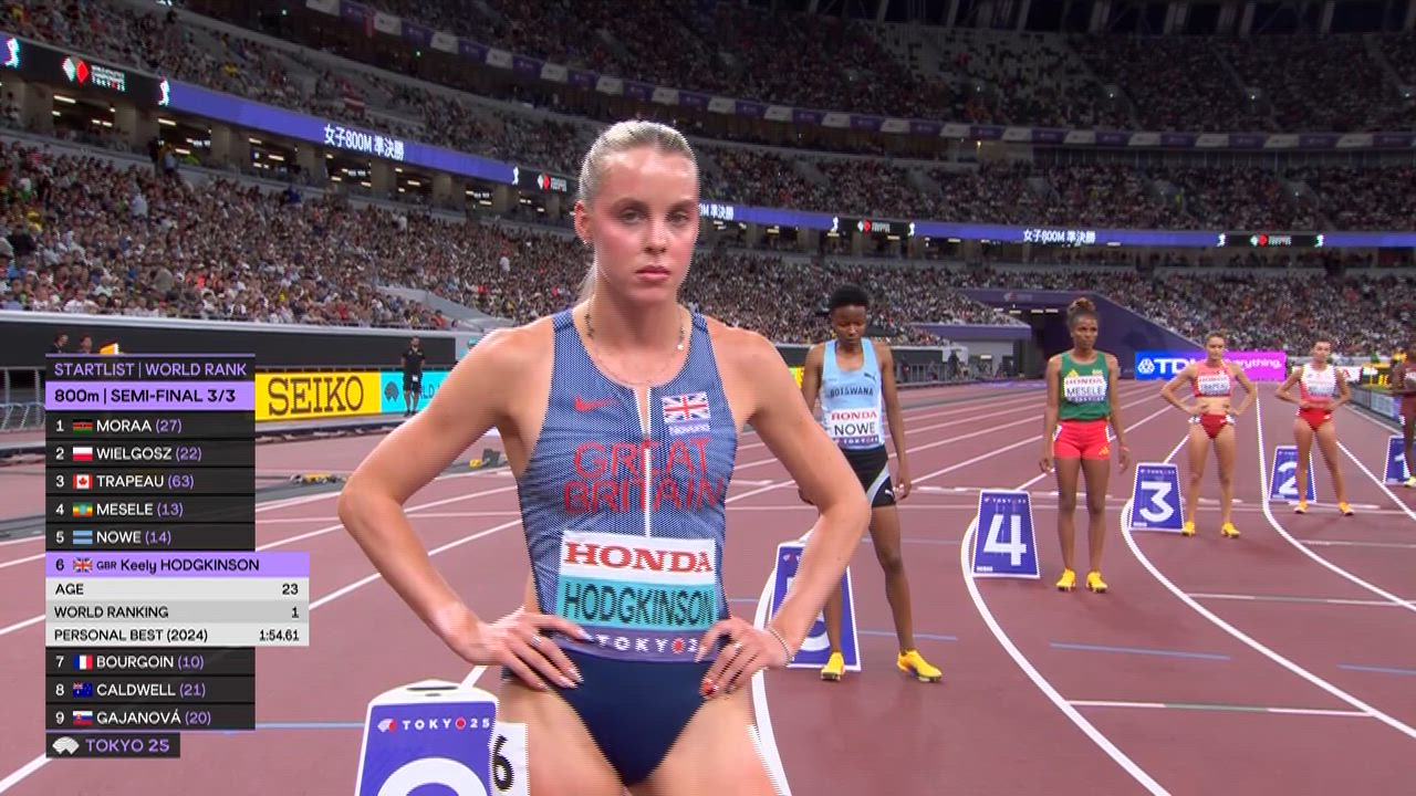 【動画】【東京世界陸上 9月13日〜21日】女子800m 準決勝3組 ホジキンソン【TBS系列生中継】 - スポーツナビ「東京2025世界陸上 TBS」