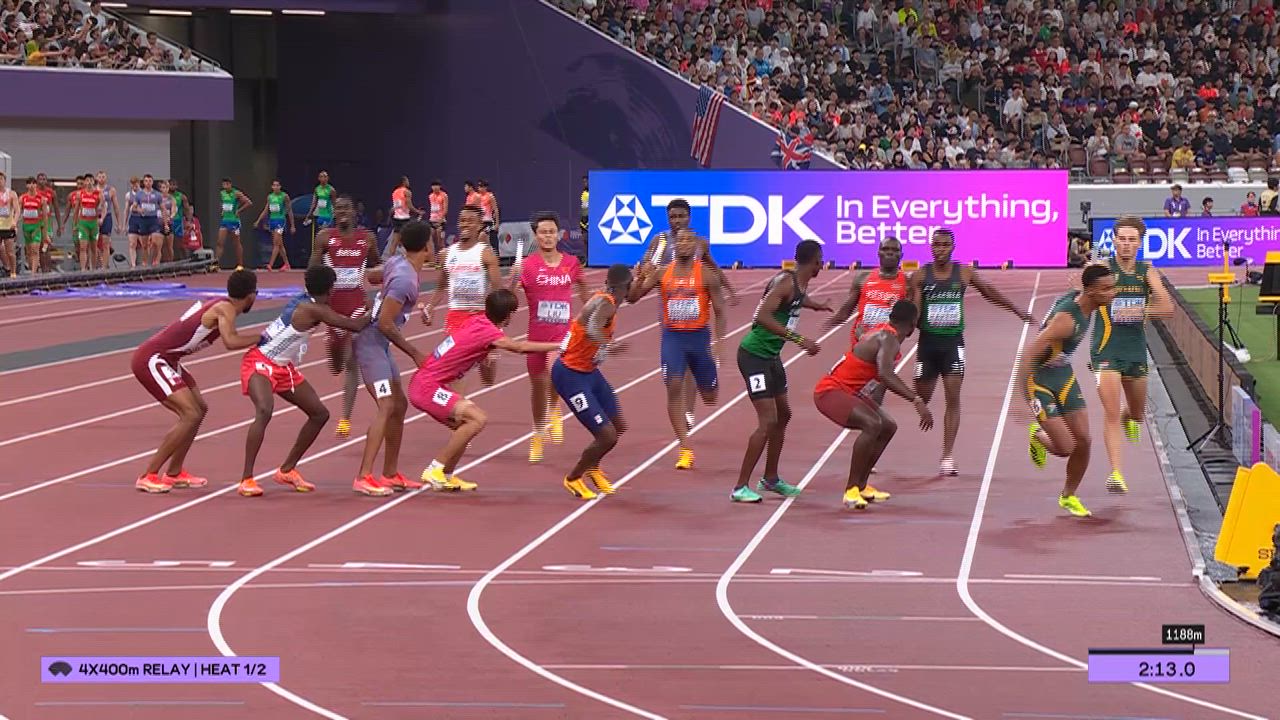 【動画】【東京世界陸上 9月13日〜21日】 男子4×400mリレー 予選1組【TBS系列生中継】 - スポーツナビ「東京2025世界陸上 TBS」