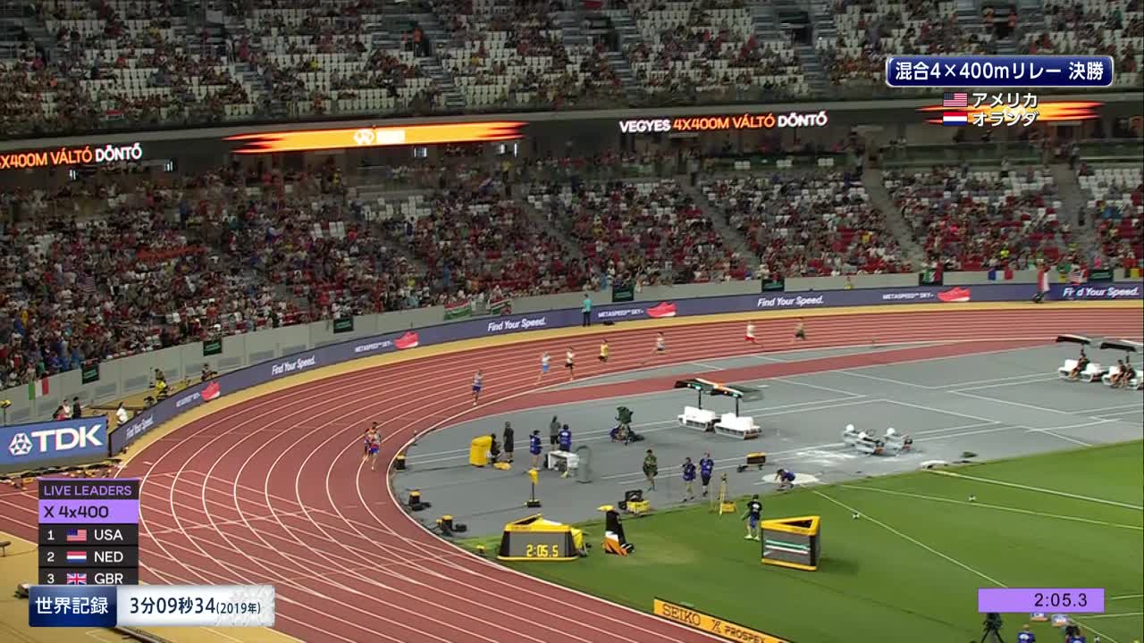 【動画】【世界陸上ブダペスト】 混合4×400mリレー 決勝 大会初日で世界新記録！！【ハイライト】 - スポーツナビ「東京2025世界陸上 TBS」