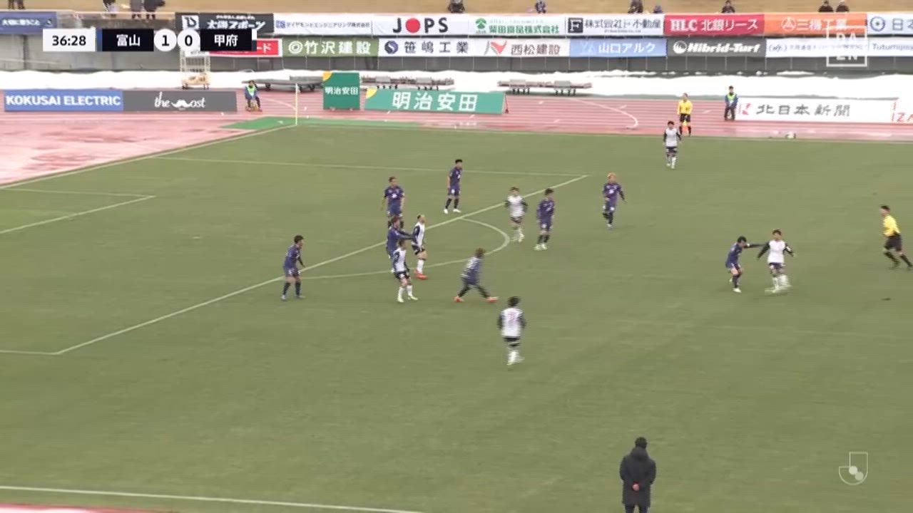 Jリーグ - J2 第3節 カターレ富山 vs. ヴァンフォーレ甲府 - 試合経過 - スポーツナビ
